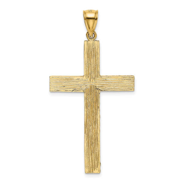 14k Polished and Textured Diamond-cut Latin Cross Pendant – A Bryan’s ...